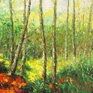 Oil Painting Landscape Forest Tree Painting Original - Etsy