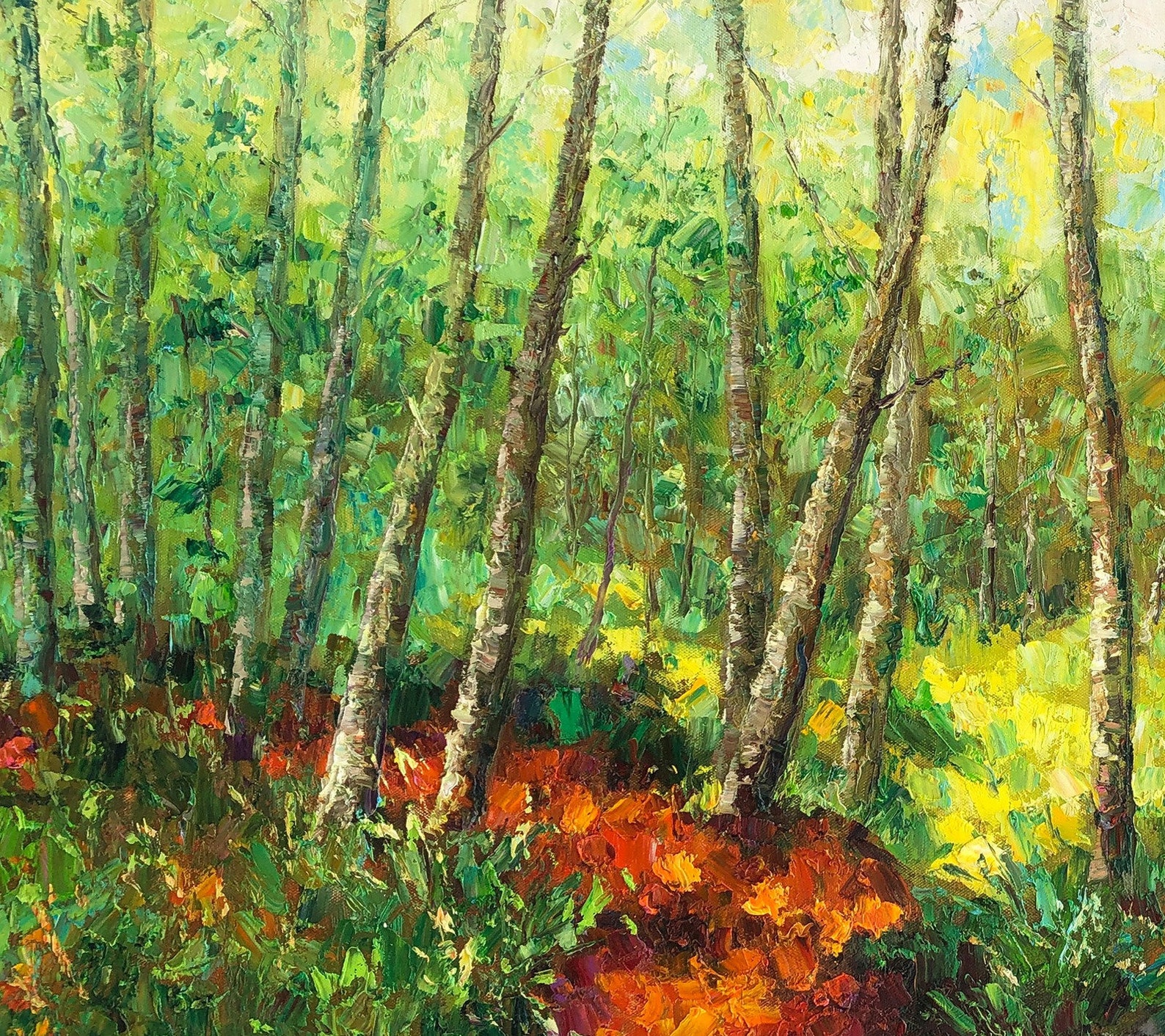 Oil Painting Landscape Forest Tree Painting Original - Etsy