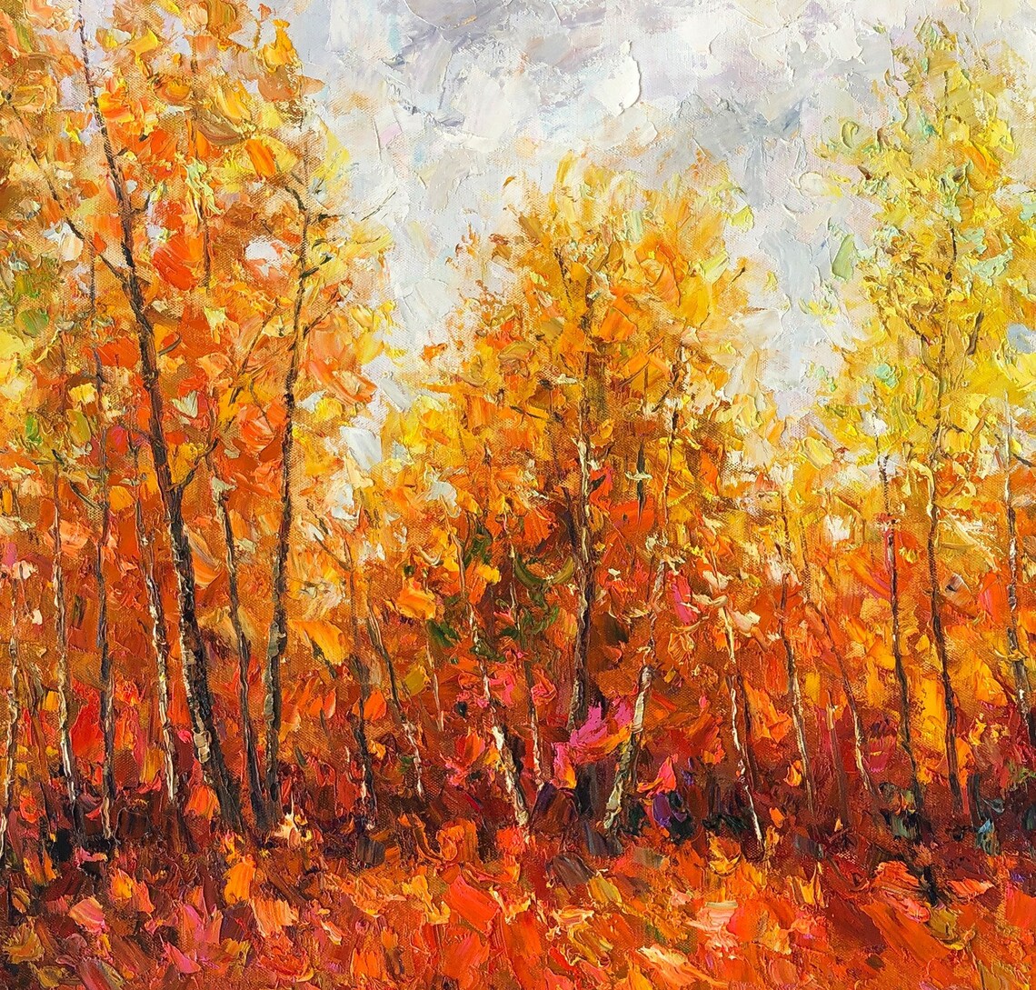 Autumn Forest Tree Painting Oil Painting Landscape Large Oil - Etsy