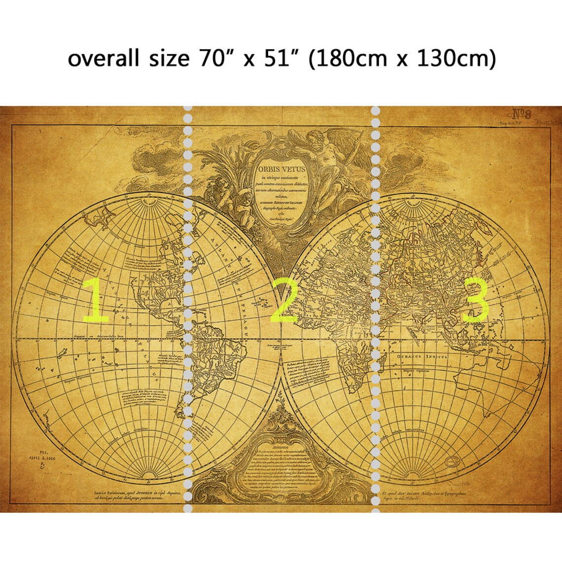 Wall Mural Grunge Old Map of the World Peel and Stick - Etsy