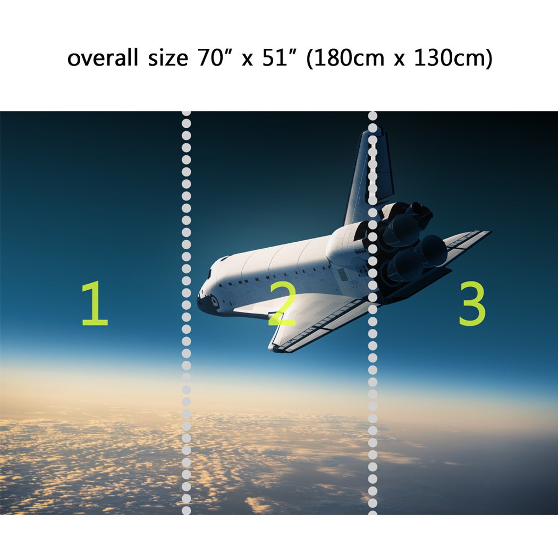 Wall Mural Space Shuttle Make a Landing Peel and Stick - Etsy