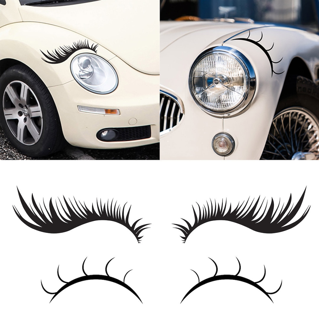 4 PCS Car Eyelashes Decal Stickers Funny Cute Auto Body Stickers ...