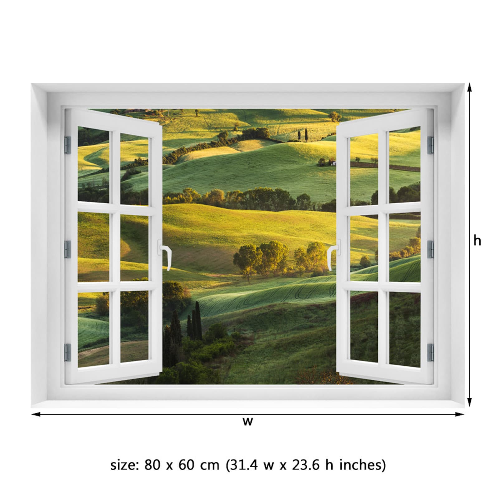 Window Wall Mural Beautiful landscape Peel and Stick Fabric | Etsy