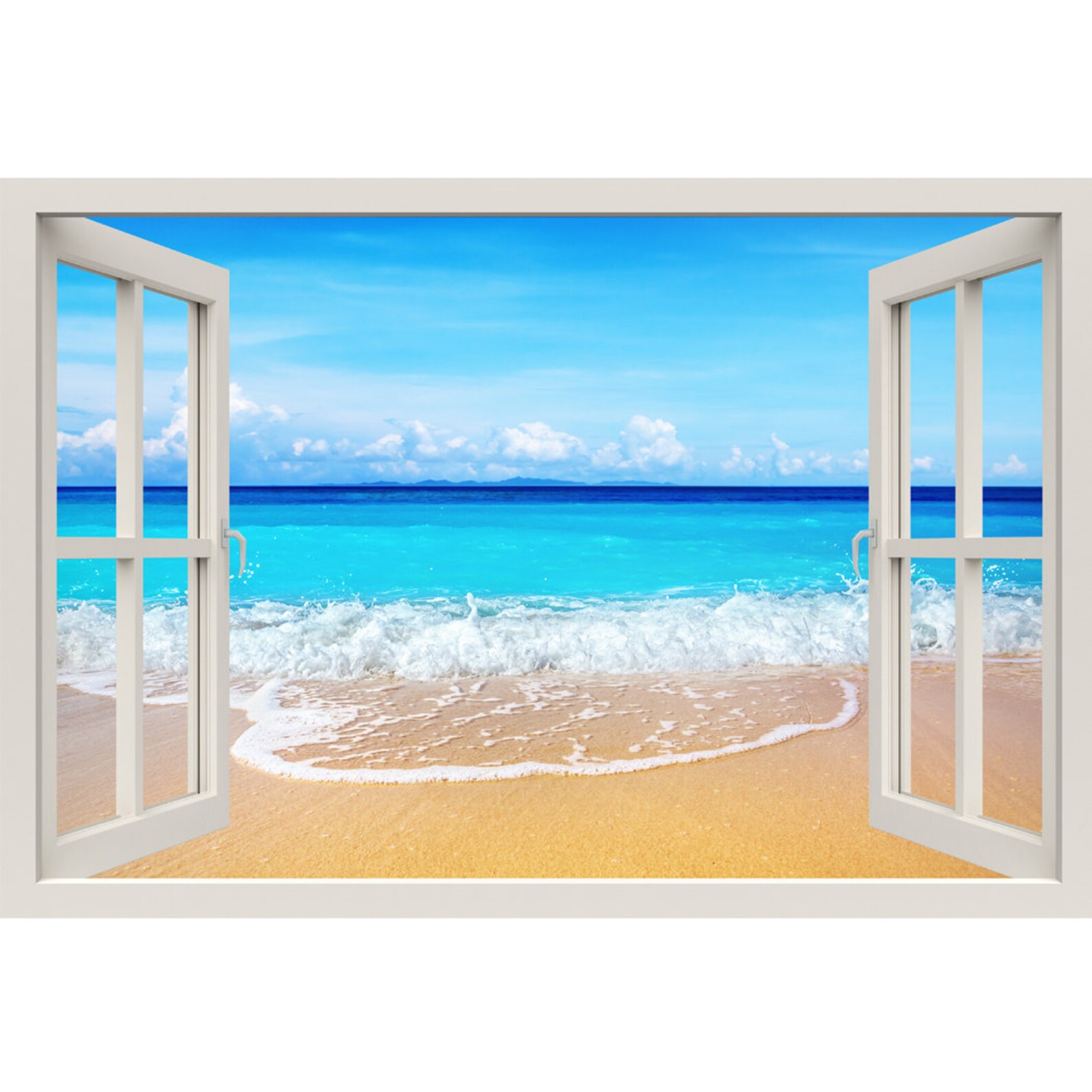 Window Frame Mural Beach Huge Size Peel and Stick Fabric | Etsy