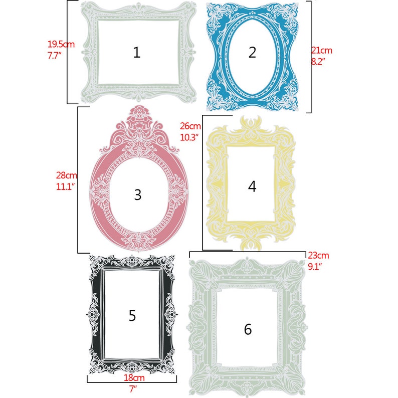 Antique Photo Frame Wall Decal Kit Wall Fabic Stickers | Etsy