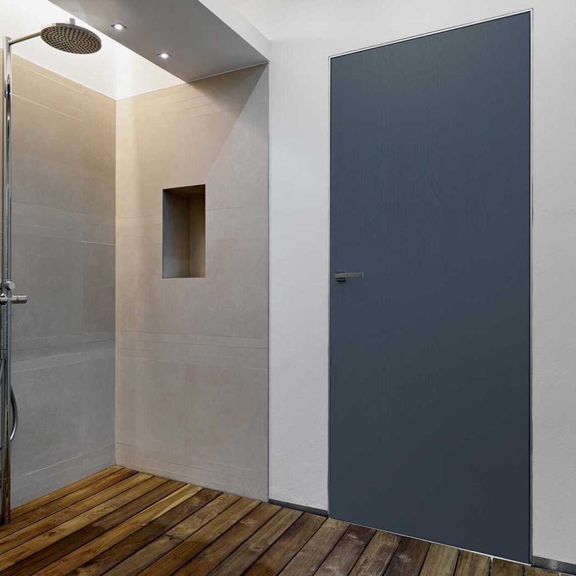 Matte Deep Turquoise Wallpaper Painted Look Wood Grain Self - Etsy