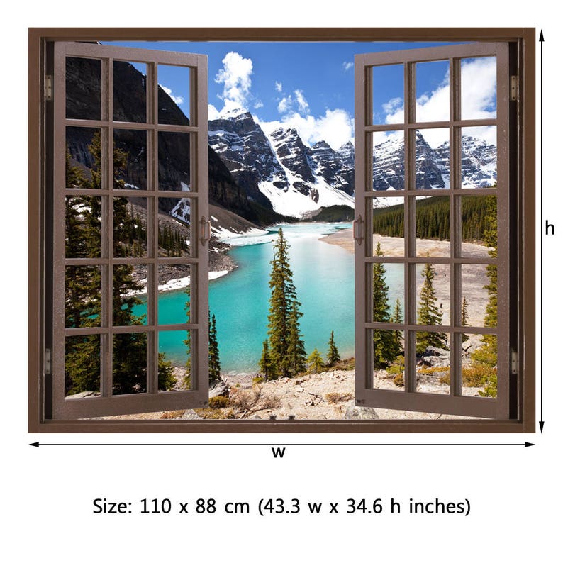 Window Frame Mural Moraine Lake Huge Size Peel and Stick - Etsy