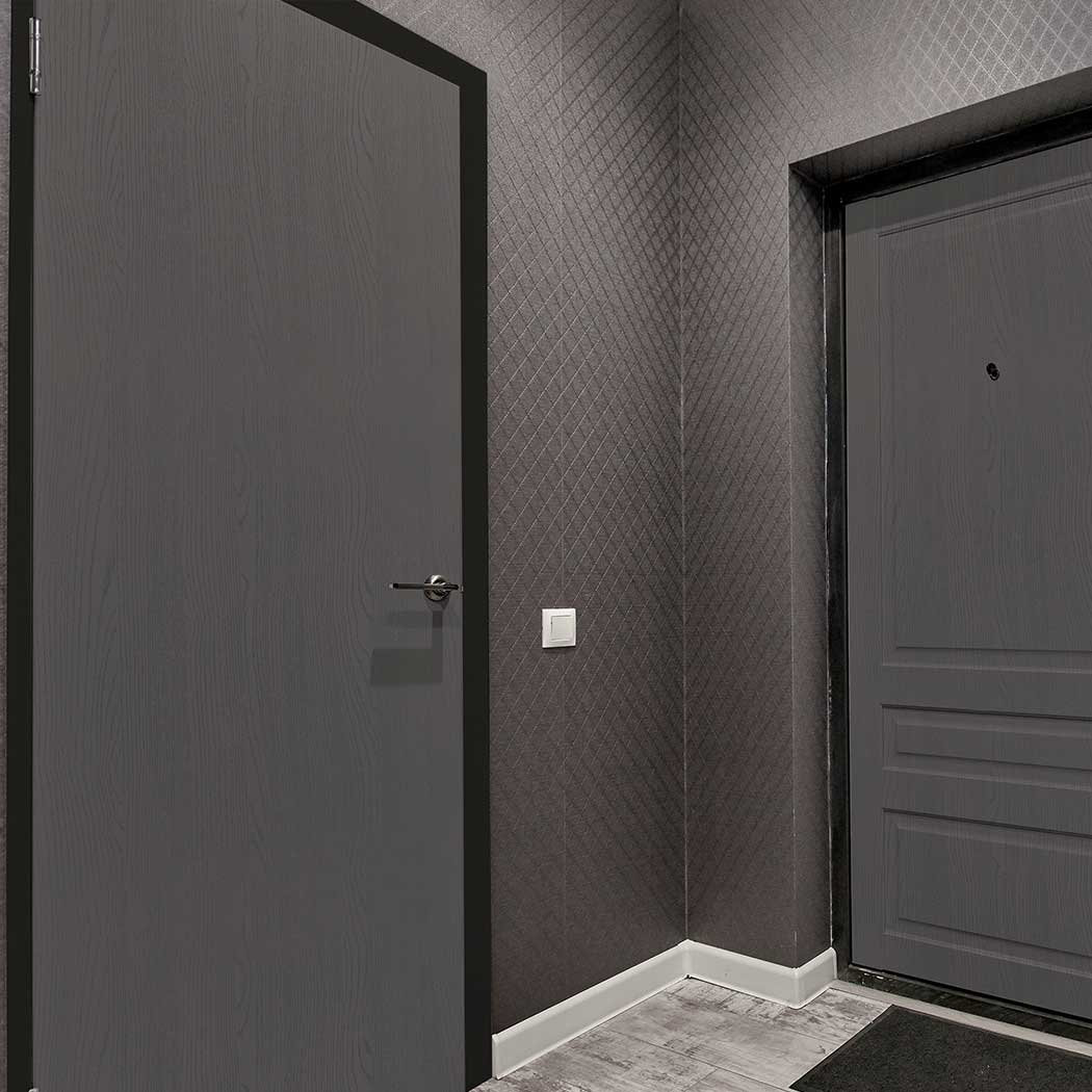 Matte Dark Gray Wallpaper Painted Look Wood Grain Self - Etsy