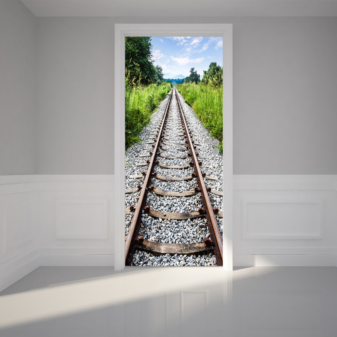 Door Wall Sticker Railway Tracks Self Adhesive Peel & Stick - Etsy