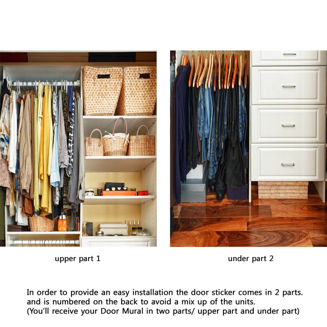 Door Wall Sticker Closet Peel & Stick Repositionable Fabric | Etsy