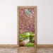 Door Mural Japanese Garden Sakura Self Adhesive Fabric Door Wrap Wall ...
