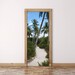 Door Mural Coconut Palm Trees and Road Self Adhesive Fabric Door Wrap ...