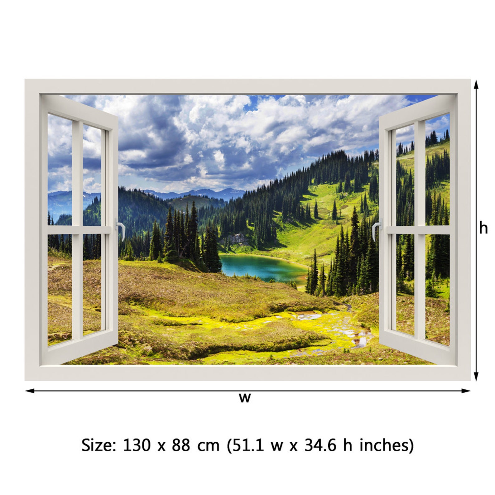 Window Frame Mural Great View of Lake Huge Size Peel and - Etsy
