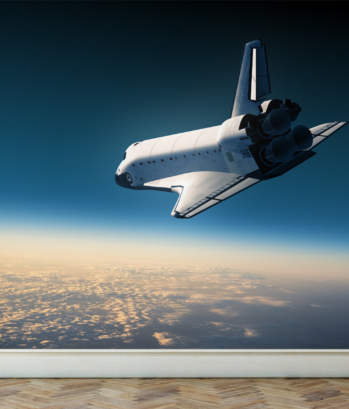 Wall Mural Space Shuttle Make a Landing Peel and Stick - Etsy