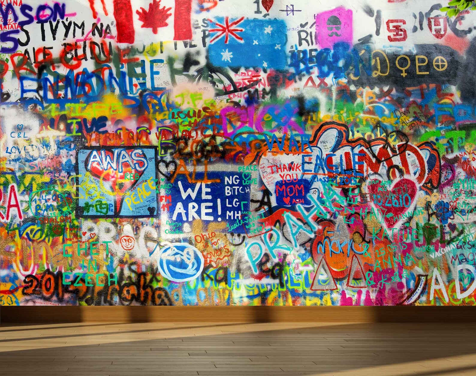 Large Wall Mural Graffiti Peel and Stick Fabric Wallpaper | Etsy