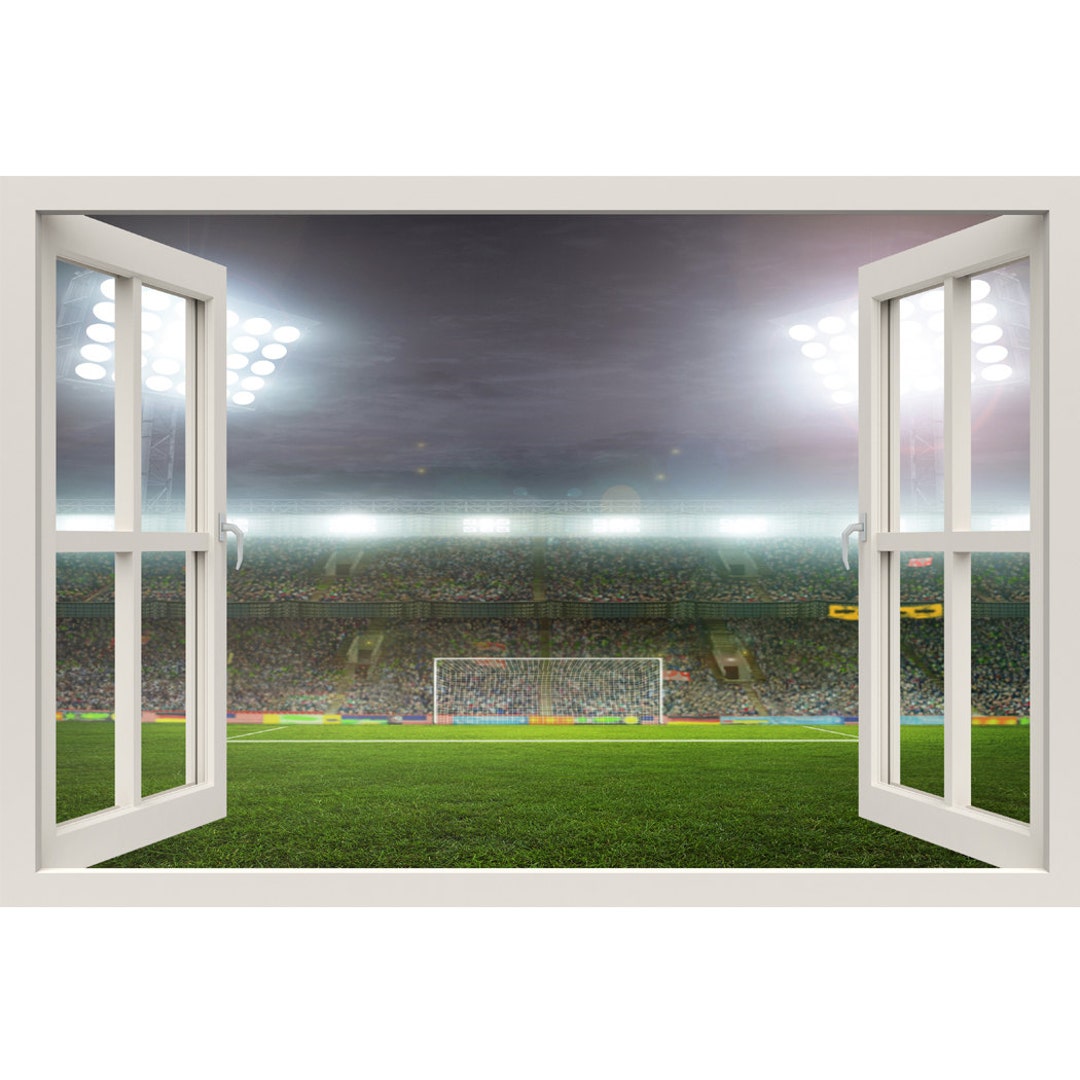 Window Frame Mural Soccer Stadium Huge Size Peel and Stick - Etsy