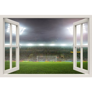 Window Frame Mural Soccer Stadium Huge Size Peel and Stick - Etsy