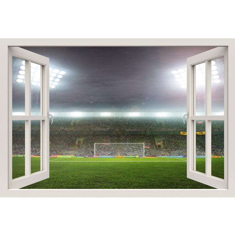 Window Frame Mural Soccer Stadium Huge Size Peel and Stick - Etsy