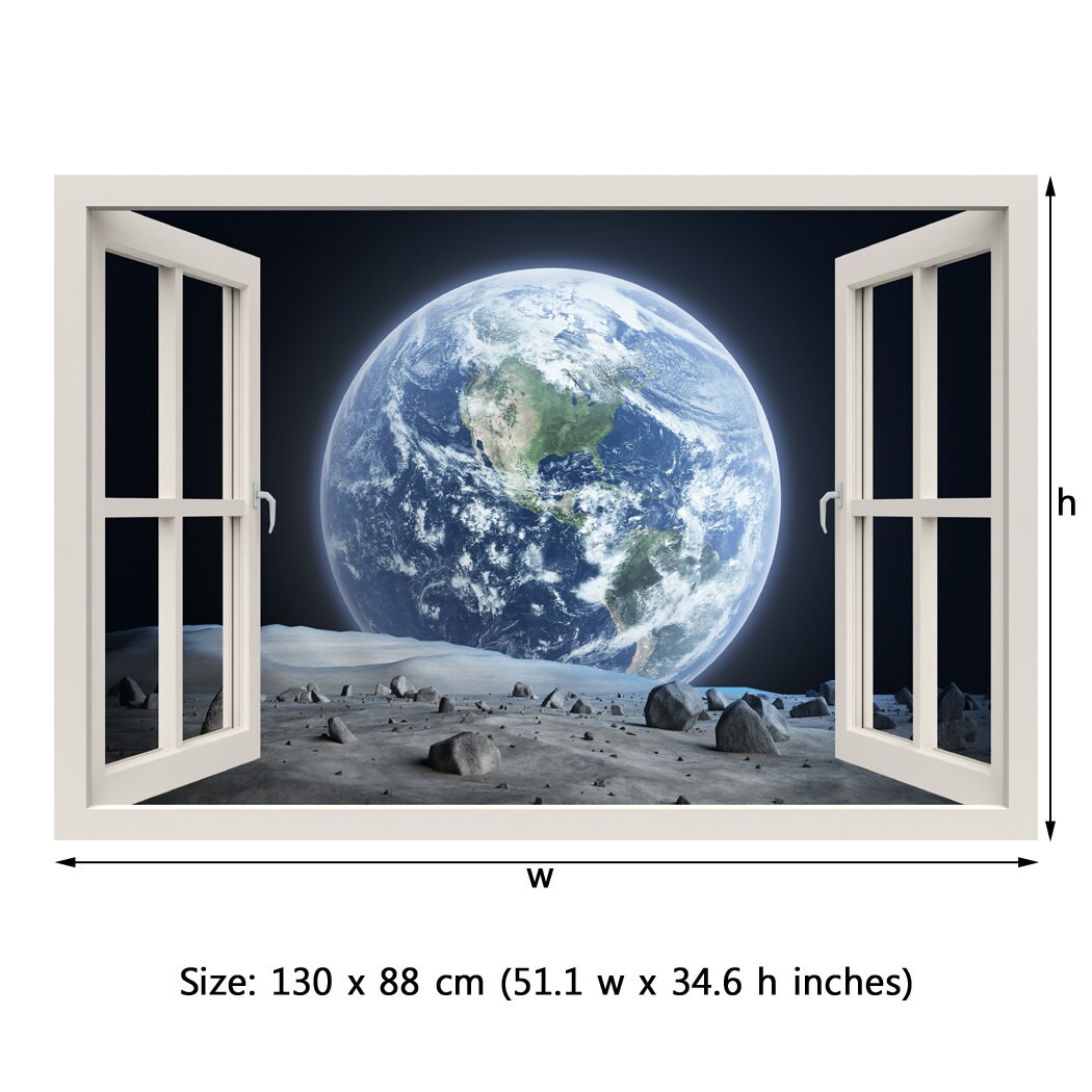 Window Frame Mural the Earth From the Moon Huge Size Peel - Etsy Canada
