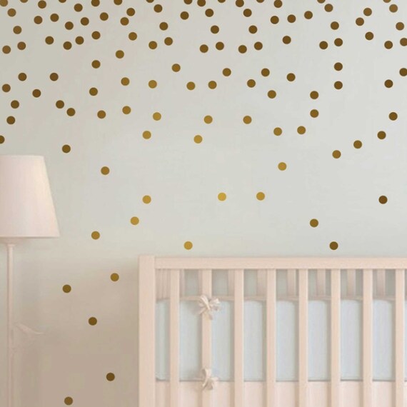 Gold Metallic Wall Vinyl Decal Dots 2inch 216 Decals Peel | Etsy
