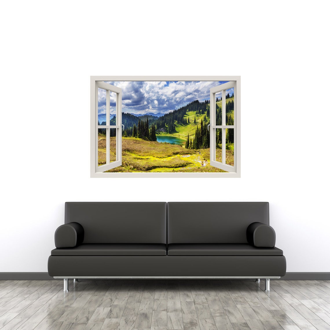 Window Frame Mural Great View of Lake Huge Size Peel and | Etsy