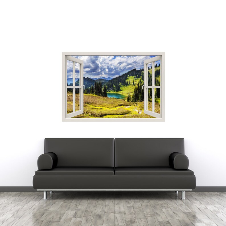 Window Frame Mural Great View of Lake Huge Size Peel and - Etsy