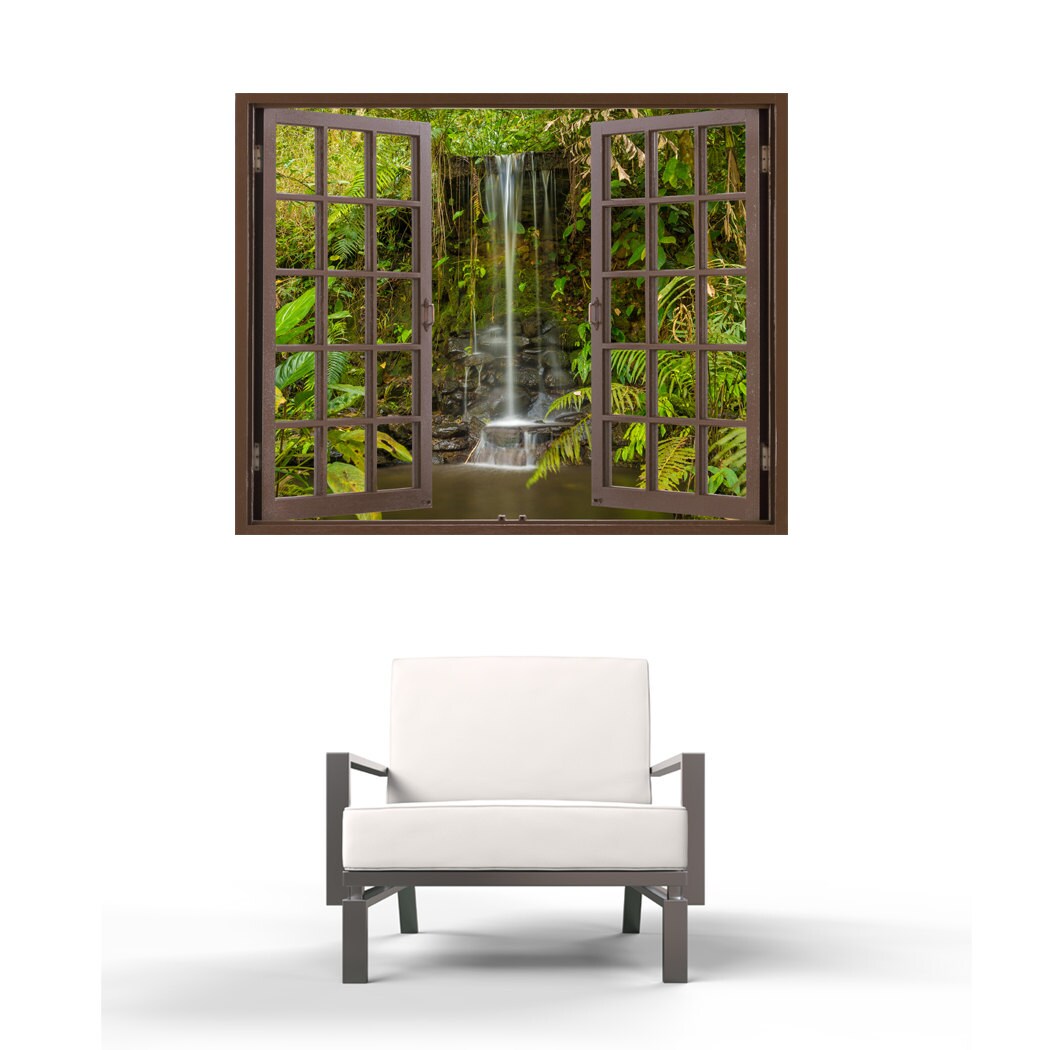 Window Frame Mural Waterfall in the Forest Huge Size Peel - Etsy Canada
