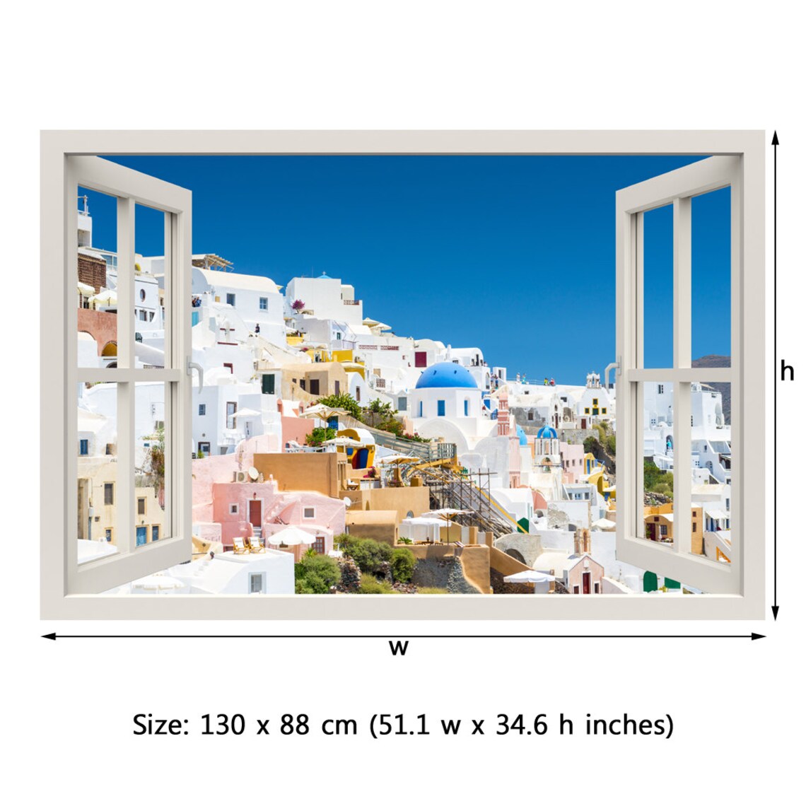 Window Frame Mural View of Santorini Huge Size Peel and - Etsy