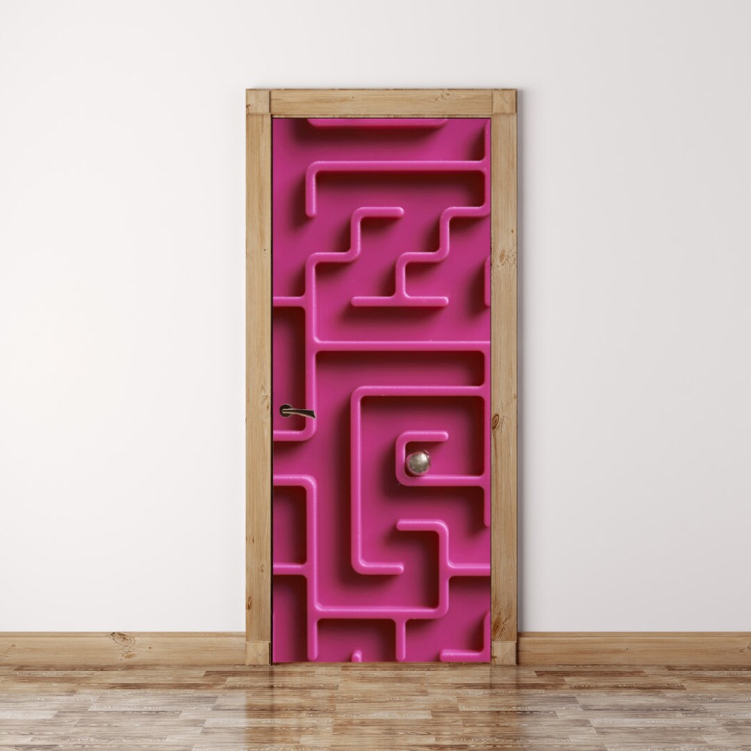 Door Mural Plastic Maze Self Adhesive Fabric Door Wrap Wall Sticker - Etsy