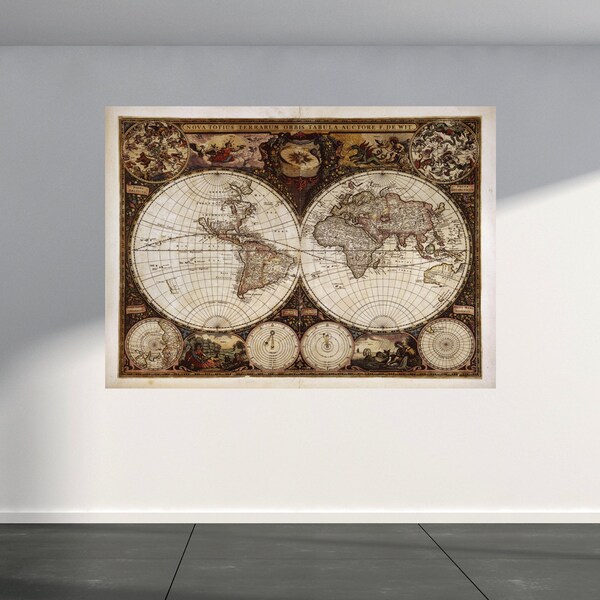 World Map Fabric - Etsy
