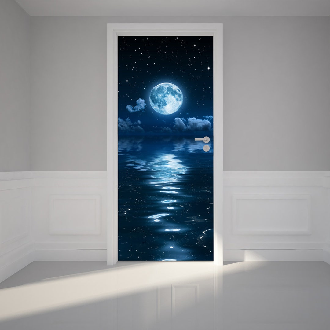 Door Wall Sticker Moon and Clouds Peel & Stick - Etsy Australia