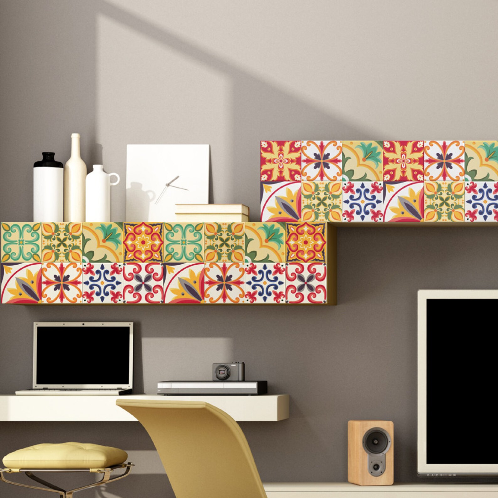 Italian Tiles Stickers Pack of 9 Tiles Tile Decals Art for Walls ...
