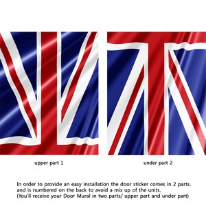 Door Wall Sticker Union Jack Flag Peel & Stick Repositionable Fabric ...