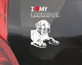 Labrador on Board Car Window Sticker Black Coat Retriever - Etsy