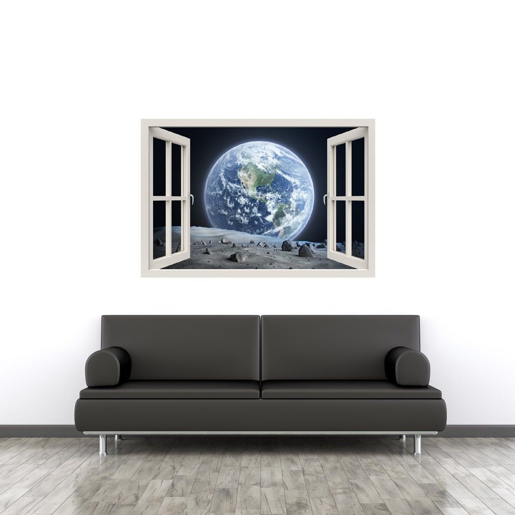 Window Frame Mural the Earth From the Moon Huge Size Peel - Etsy Canada
