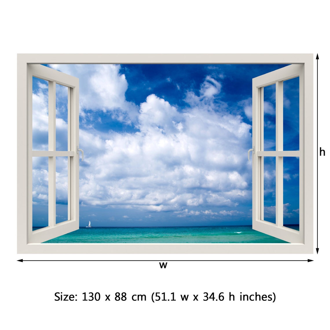 Window Frame Mural Beautiful Sea Huge Size Peel and Stick - Etsy