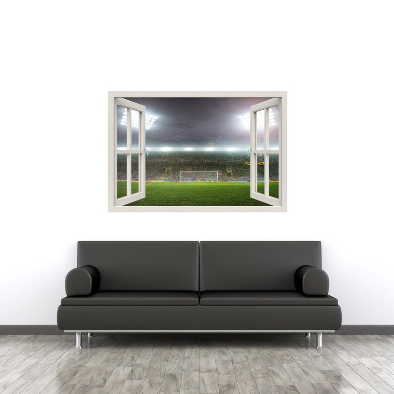 Window Frame Mural Soccer Stadium Huge Size Peel and Stick - Etsy