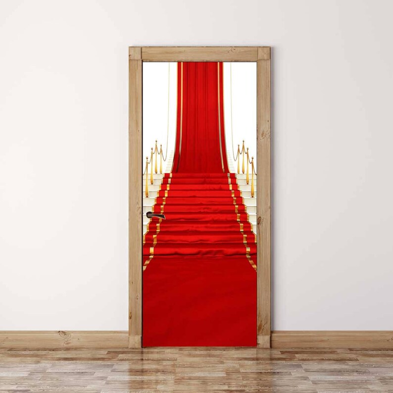 Door Mural Red Carpet Self Adhesive Fabric Door Wrap Wall - Etsy
