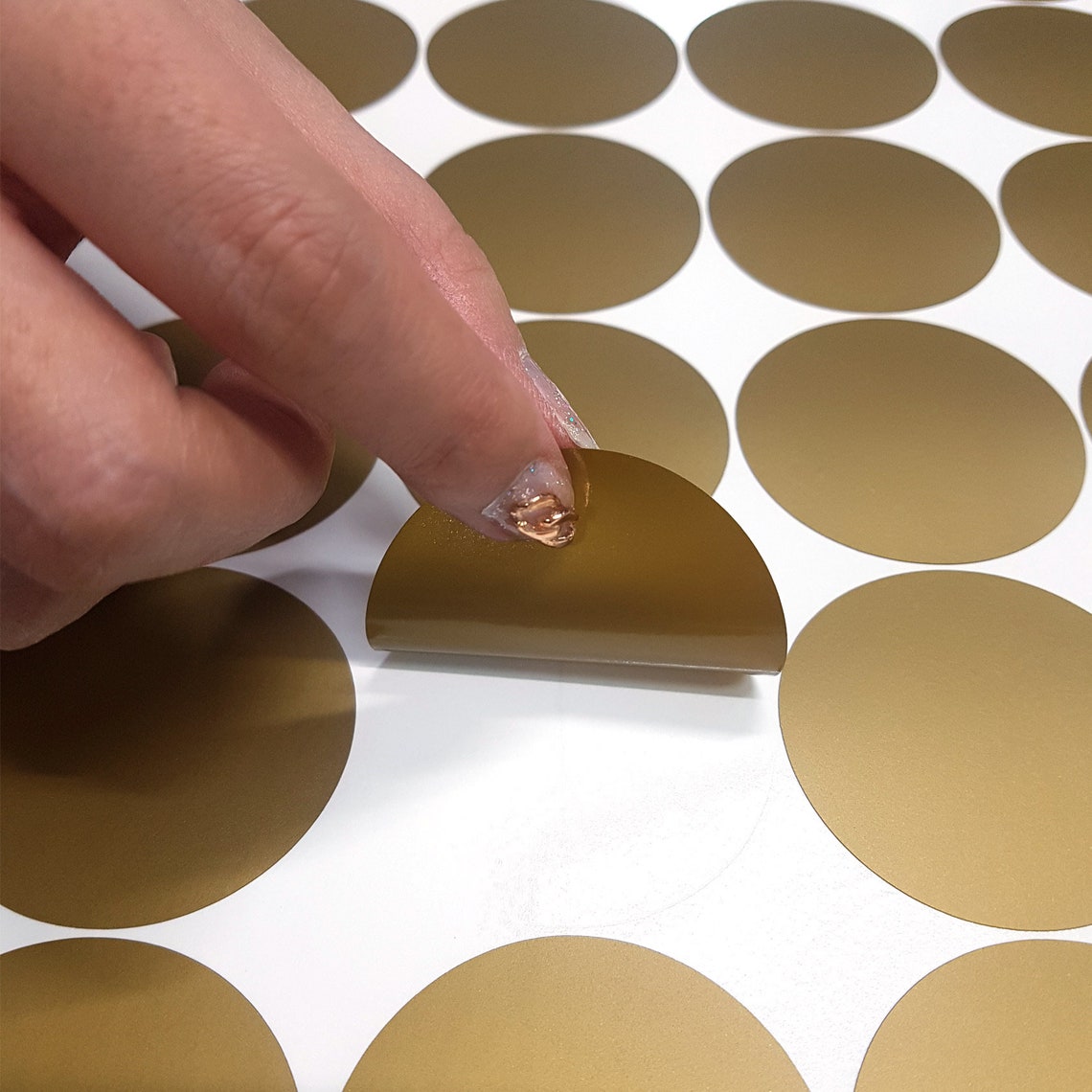 Gold Metallic Wall Vinyl Decal Dots 2inch 216 Decals Peel - Etsy