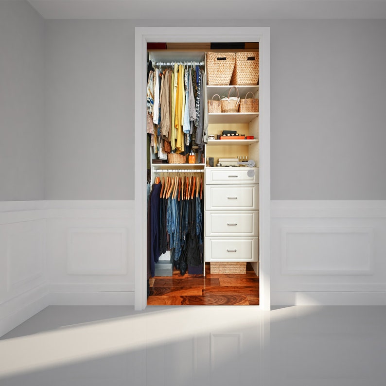 Door Wall Sticker Closet Peel & Stick Repositionable Fabric - Etsy