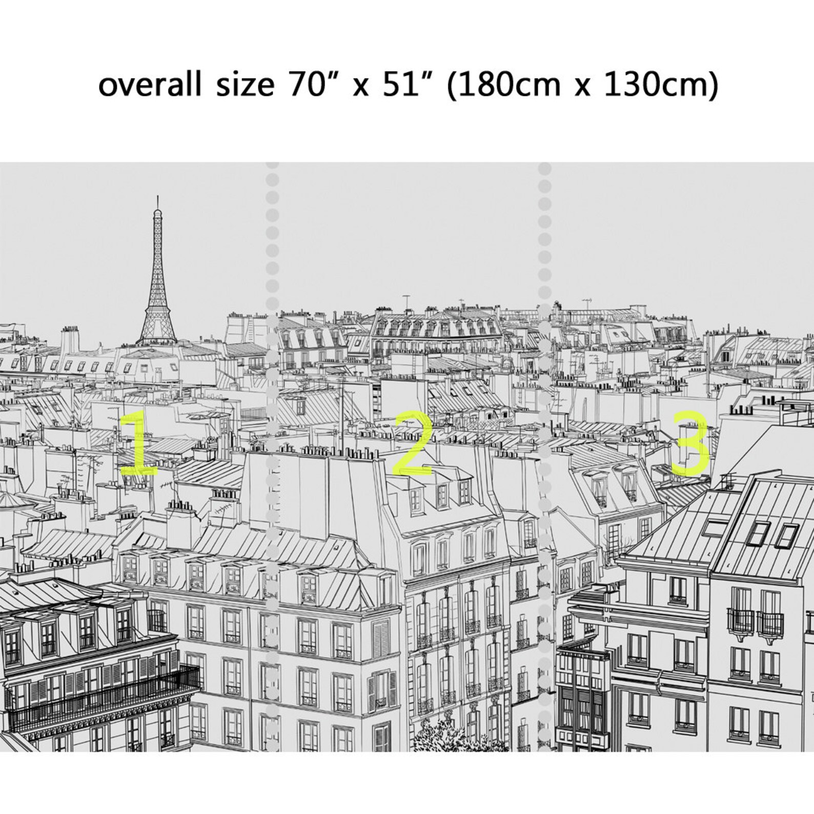 Wall Mural Paris Skyscape Peel and Stick Repositionable - Etsy