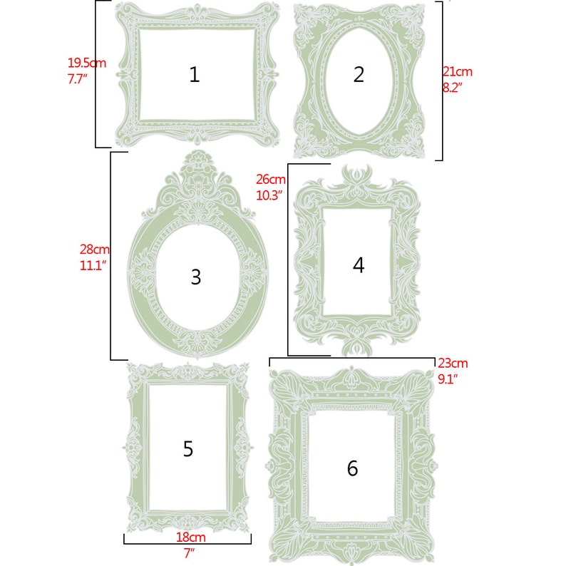Antique Photo Frame Wall Decal Kit Wall Fabic Stickers | Etsy