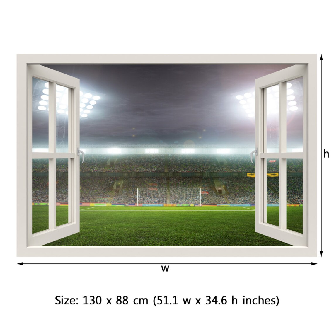 Window Frame Mural Soccer Stadium Huge Size Peel and Stick - Etsy