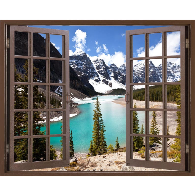 Window Frame Mural Moraine Lake Huge Size Peel and Stick - Etsy