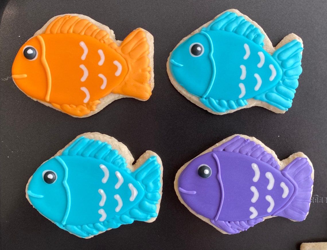 BEACH fish under the SEA cookies x12 girl baby shower | Etsy