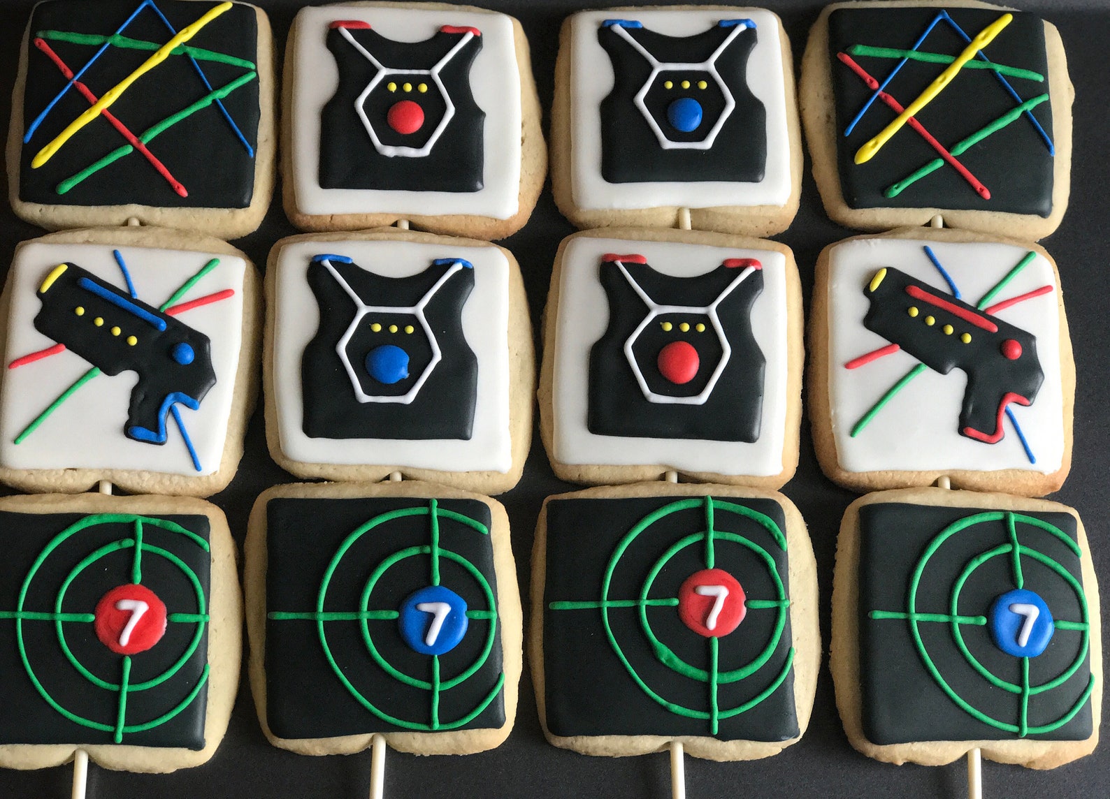 Laser Tag Cookies: Video Game Birthday Party Favors (x12) - Etsy