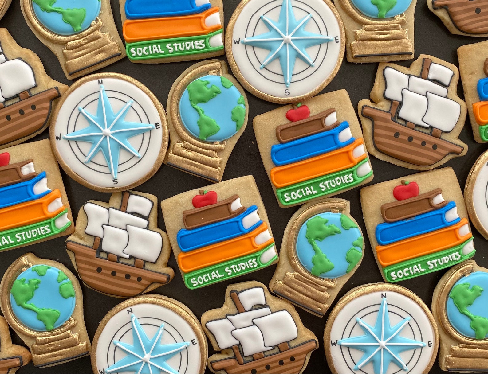 12 TEACHER Appreciation School Themed Cookies SOCIAL STUDIES Math Any ...