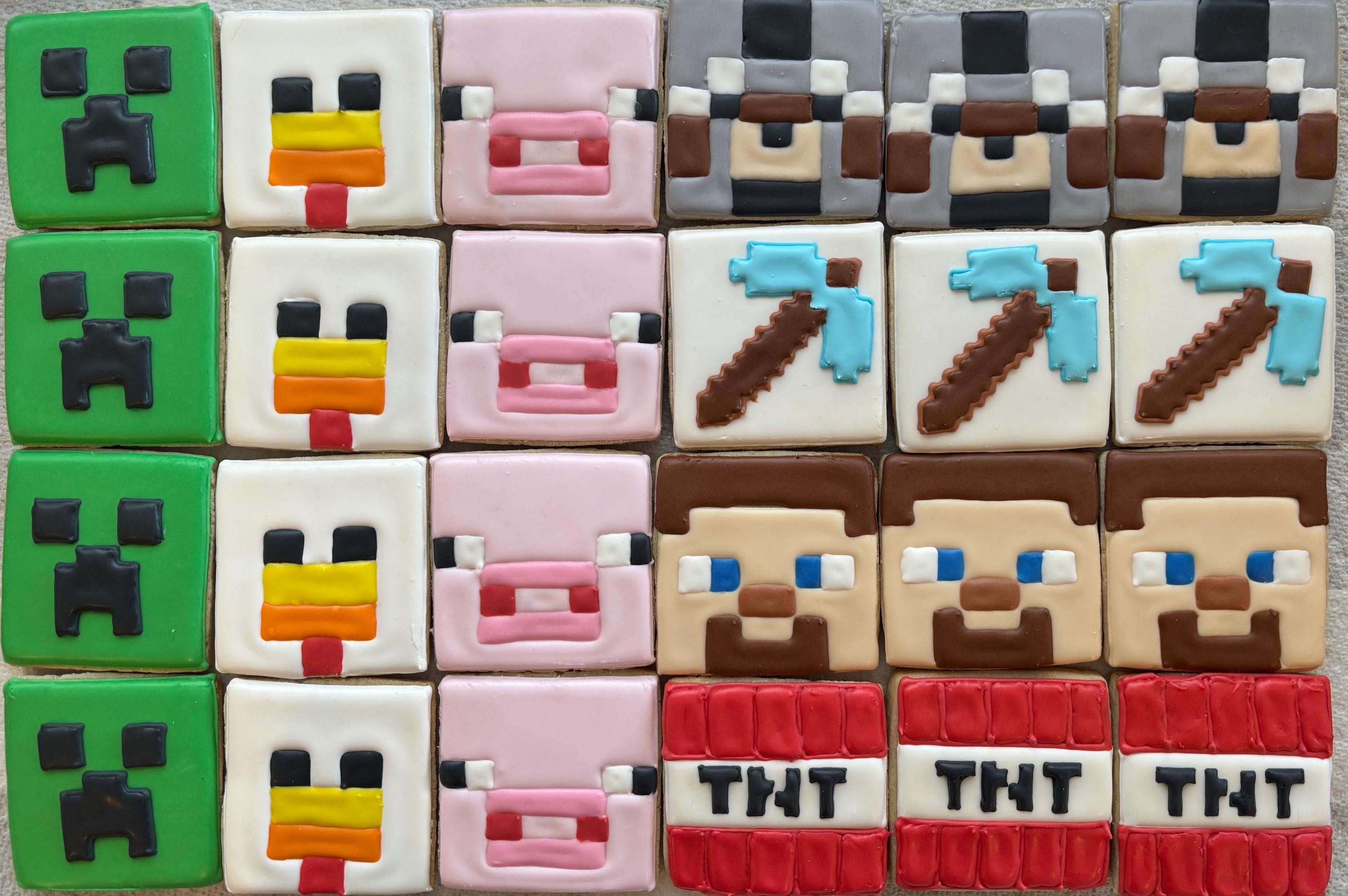 MINECRFT Inspired Vanilla Sugar Cookies CREEPER -stampy Cat - Tnt ...