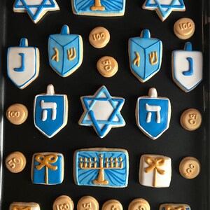 HANNUKAH JEWISH HOLIDAY Themed Cookies X12 - Etsy