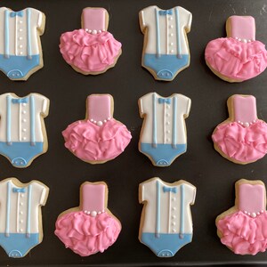 BABY GENDER REVEAL X12 Customized Cookie Favors - Tutus - Dresses ...